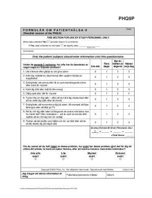 Fillable Online Patient Health Questionnaire (PHQ-9 & PHQ-2) Fax Email ...
