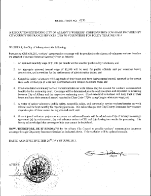 Fillable Online ci albany or Sample Resolution to Provide Coverage for ...