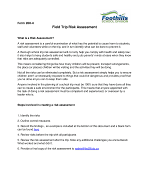 Fillable Online School Trip Risk Assessment Template for Teachers Fax ...