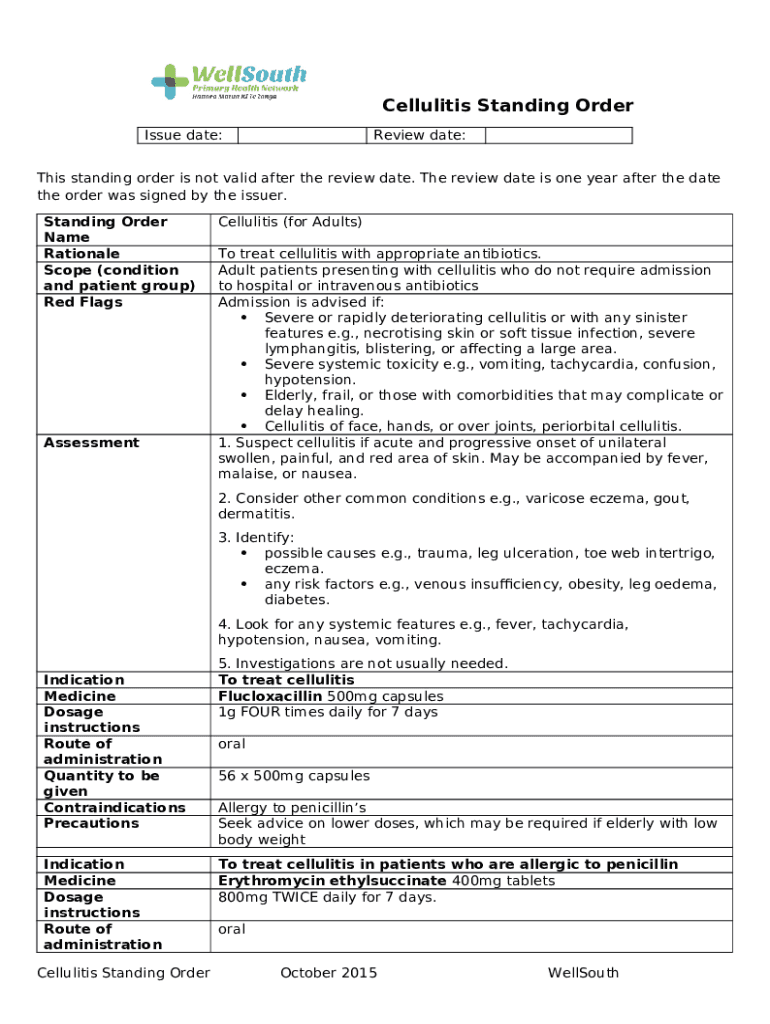Cellulitis: How to prevent it from returning Doc Template | pdfFiller