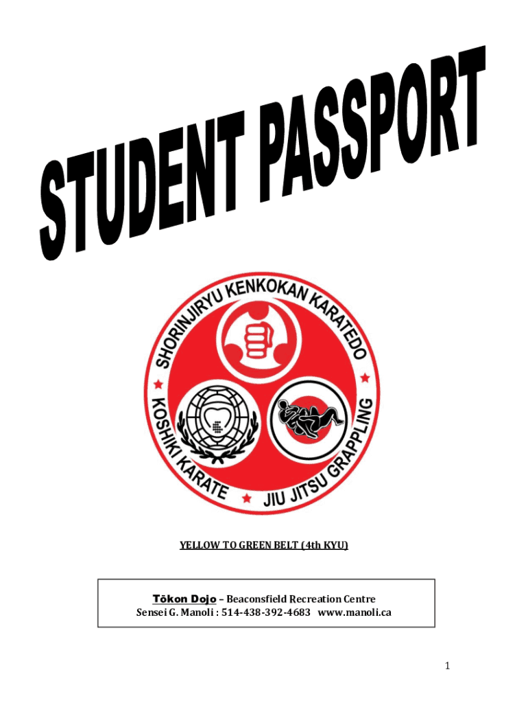 Fillable Online YELLOW BELT 6th KYU EVALUATION Fax Email Print - pdfFiller