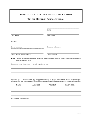 Fillable Online SUBSTITUTE INSTRUCTIONAL ASSISTANT APPLICATION FORM Fax Email Print - pdfFiller