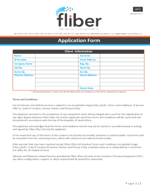 Fillable Online Fliber Application form V5 Fax Email Print - pdfFiller