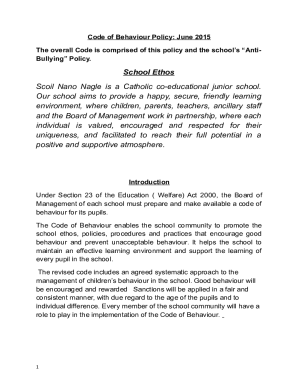 Fillable Online Code of Conduct for all Visitors - St. Coen's Primary ...