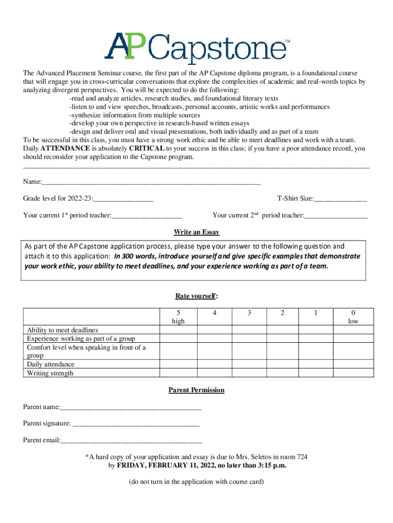 Fillable Online jwmhs pasco k12 fl As part of the AP Capstone ...