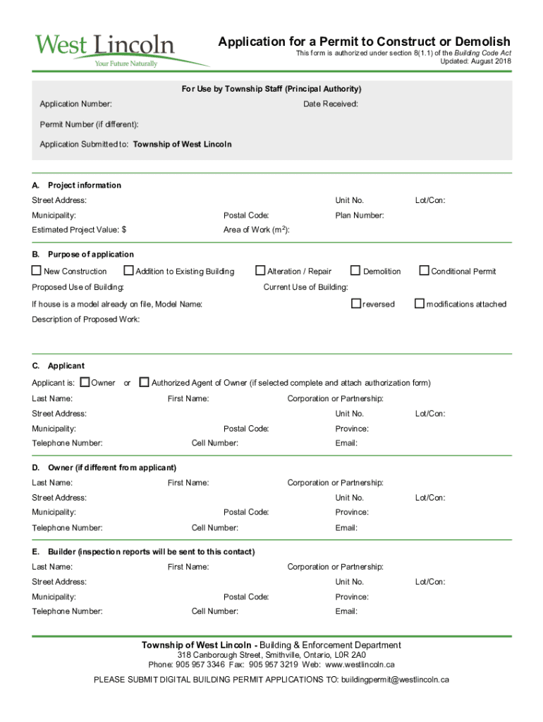Fillable Online Water & Sewer Only Permit Complete Application ...