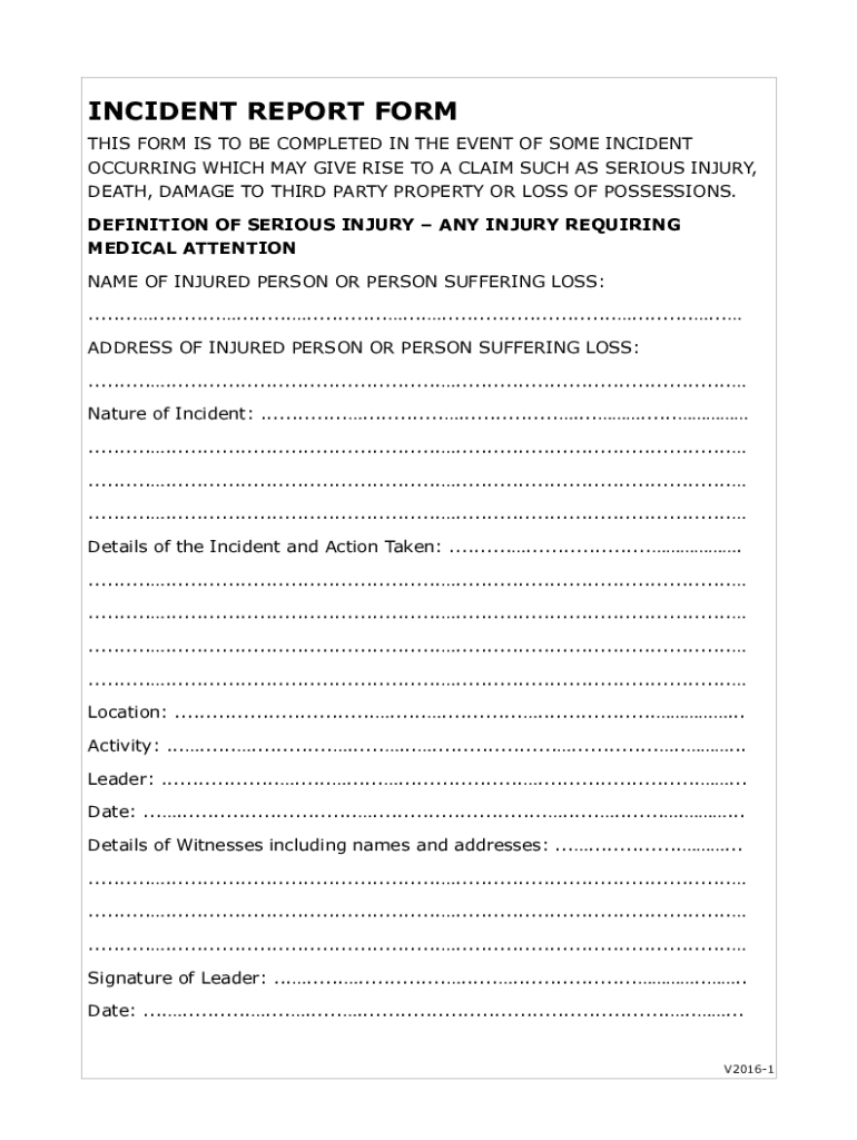 Fillable Online Incident reporting for medical devices: Guidance document Fax Email Print ...
