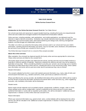 Fillable Online TSS Online Service Consent Form and Information Sheet ...