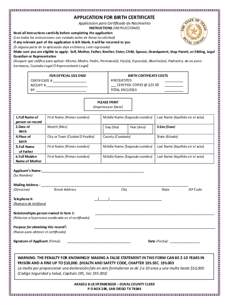 Fillable Online 20230724APPLICATION FOR BIRTH CERTIFICATE Fax Email ...