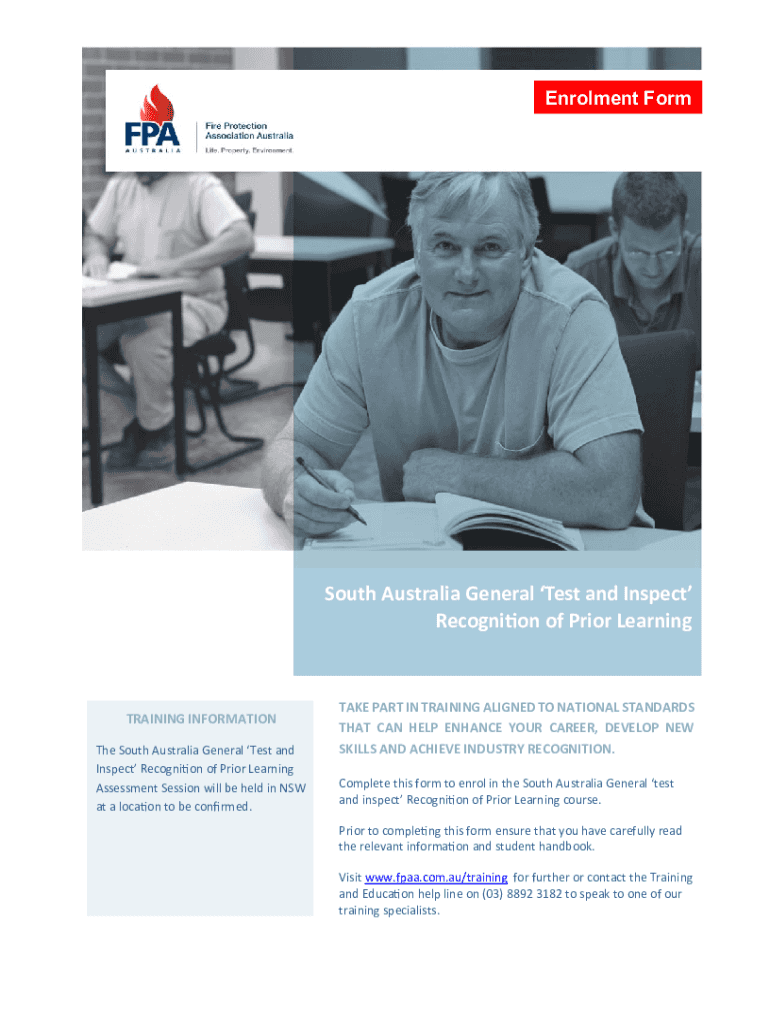 Fillable Online General test and inspect RPL Enrolment Form Fax Email ...