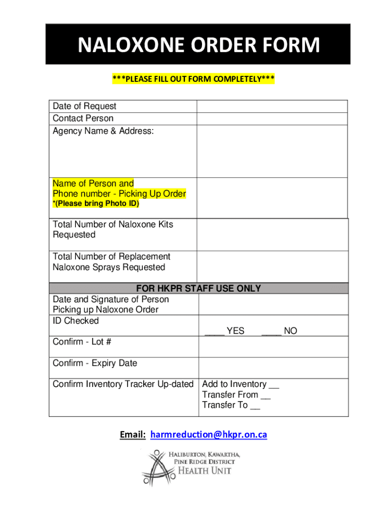 Fillable Online Naloxone Request Submission Form Fax Email Print ...