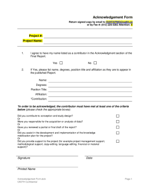 Fillable Online Acknowledgement Form.dotx Fax Email Print - pdfFiller