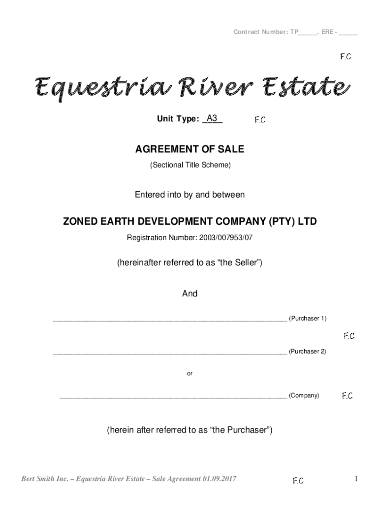 Fillable Online Equestria River Estate - Tri-Point Property Development ...