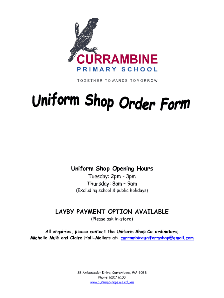 Fillable Online Uniform-Shop-Order-Form.pdf Fax Email Print - pdfFiller