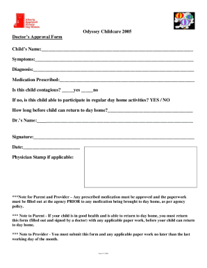 Fillable Online Odyssey Childcare Inc Fax Email Print - pdfFiller