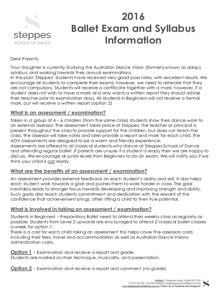 Fillable Online Should my child be learning a particular Ballet ...