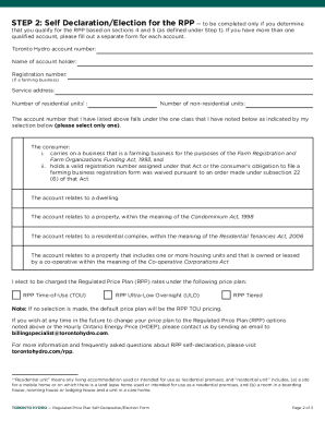 Fillable Online Regulated Price Plan Self-Declaration/Election Form Fax ...