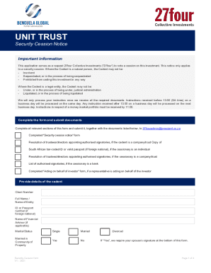 Fillable Online UNIT TRUST APPLICATION FORM - 27four Fax Email Print ...