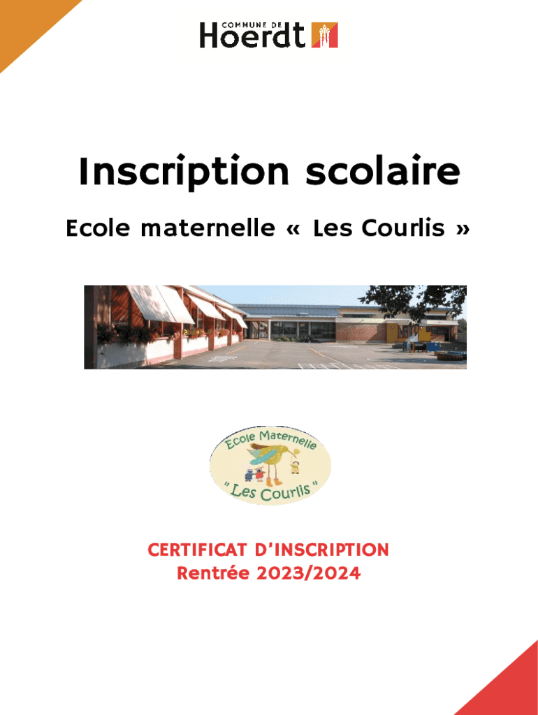 Remplissable En Ligne Inscriptions scolaire ECOLE MATERNELLE NOUVELLE CHARTE Fax Email Imprimer ...