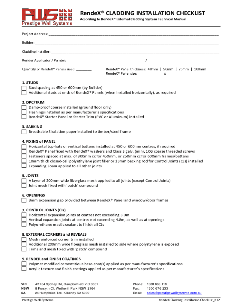 Fillable Online RendeX External Cladding System - Architecture & Design Fax Email Print - pdfFiller