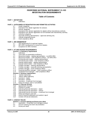 Fillable Online Proposed National Instrument 31-103 Registration ...