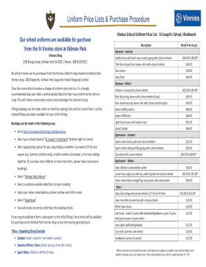 Fillable Online Uniform Price Lists & Purchase Procedure Fax Email ...