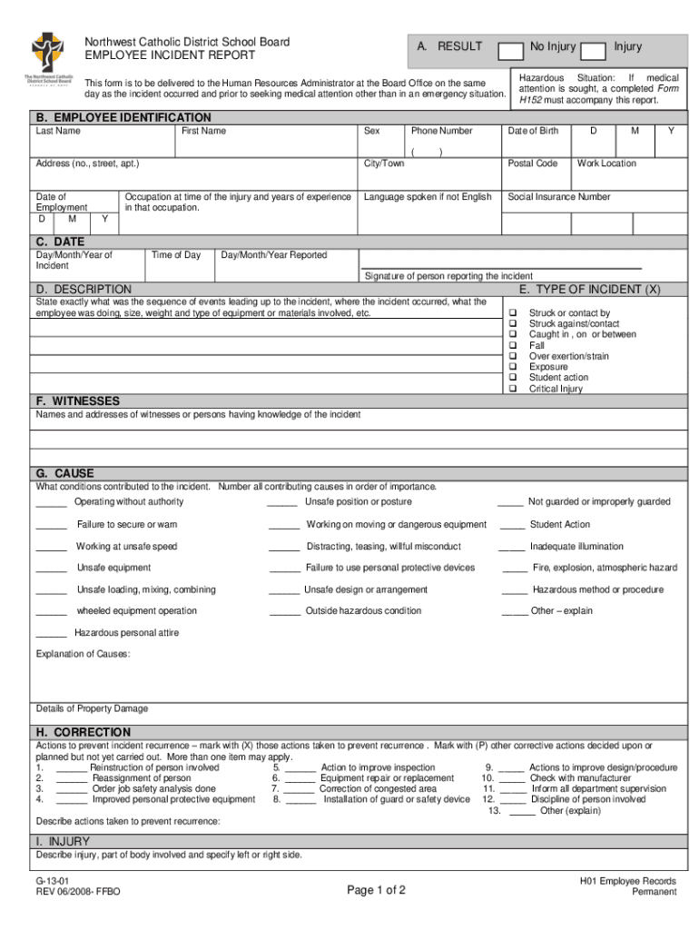 Fillable Online Solved Use the Health and Safety Incident Report Form ...