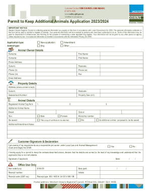 Fillable Online Permit to Keep Additional Animals Application Fax Email ...