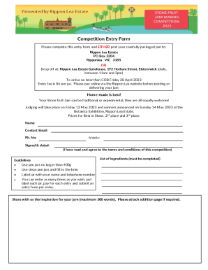 Fillable Online How to enter, competition rules and helpful information ...