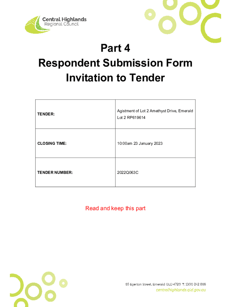 Fillable Online 2022Q063C Part 3 - Respondent Submission Form Fax Email Print - pdfFiller