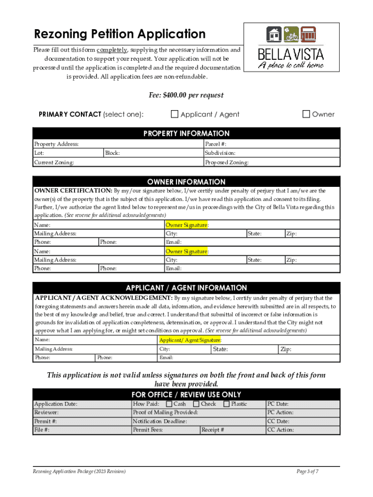 Fillable Online Procedure and Instructions for Filling Rezoning ...