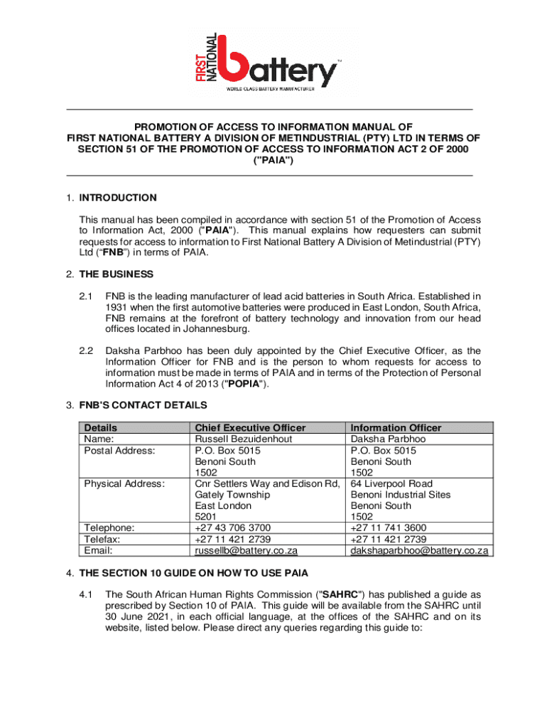 Fillable Online First National Battery Academy: Welcome to the FNB ...