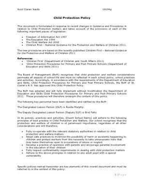 Fillable Online 1 P a g e Child Protection Policy - St. Ciaran's ...