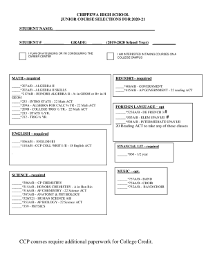 Fillable Online CCP courses require additional paperwork for College ...
