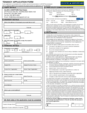 Fillable Online Tenancy Applicaiton Form Fax Email Print - pdfFiller