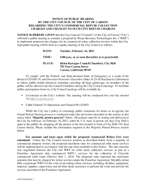 Fillable Online ci carson ca NOTICE OF PUBLIC HEARING BY THE CITY ...