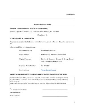 Fillable Online PAIA Form C Request for Access to Record of Private ...