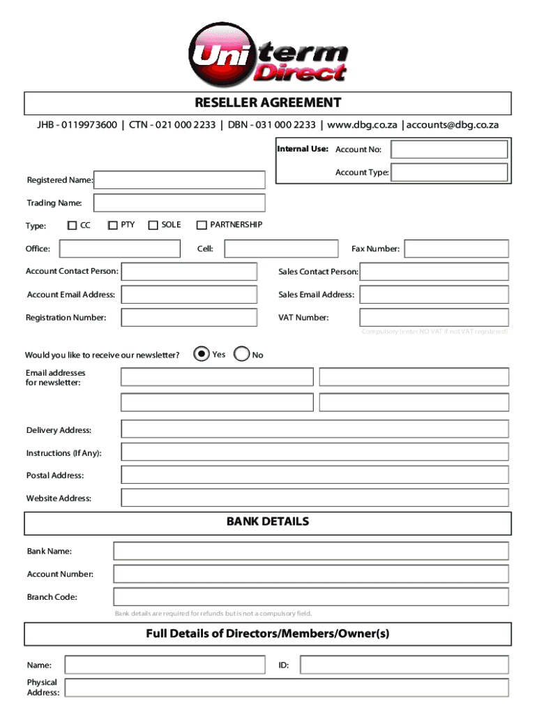 Fillable Online reseller agreement Fax Email Print - pdfFiller