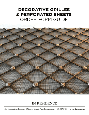 Fillable Online DECORATIVE GRILLES & PERFORATED SHEETS ORDER ... Fax ...