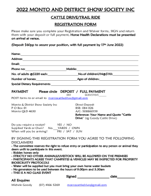 Fillable Online Trail Ride Form - Fill Out and Sign Printable PDF ...