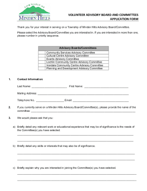 Fillable Online Advisory-Committee-Application-Form- ... Fax Email ...