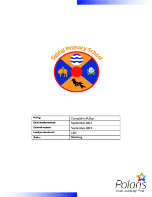 Fillable Online Safeguarding Policy Date implemented - Siddal Primary ...
