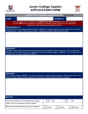 Fillable Online Junior College Captain APPLICATION FORM Fax Email Print ...
