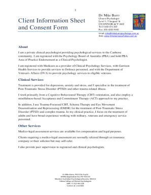 Fillable Online Client Information Sheet and Consent Form Fax Email ...