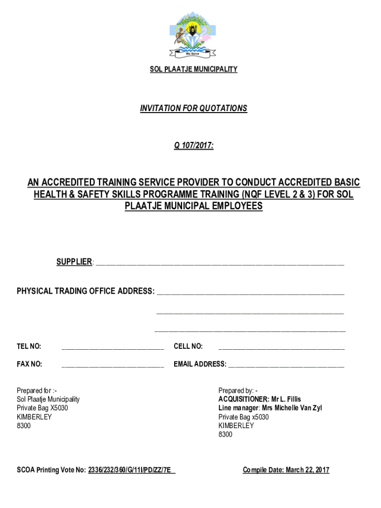 Fillable Online an accredited training service provider to conduct ...