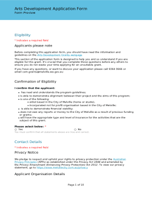 Fillable Online Arts Development Application Form Fax Email Print ...