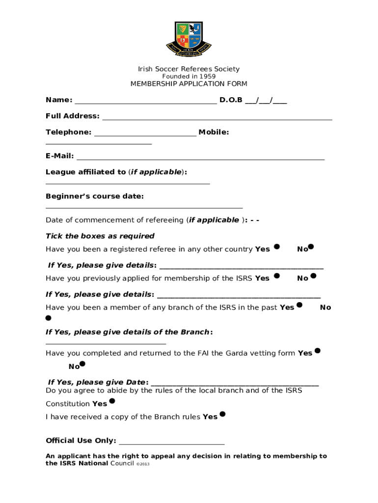 Want to be a Soccer Referee? Doc Template | pdfFiller