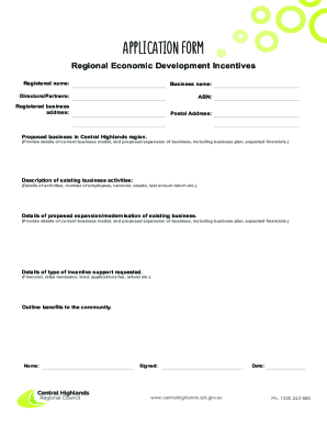 Fillable Online Regional Economic Development Incentives Fax Email Print - pdfFiller