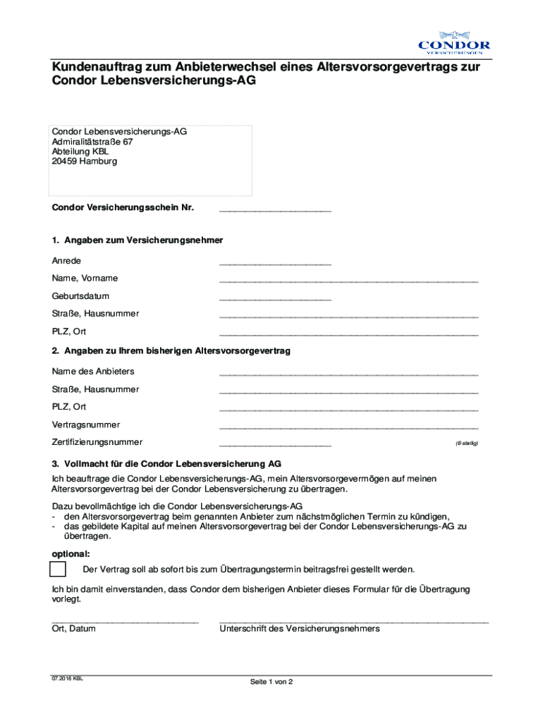 Ausfüllbar Online WWK Premium FrderRente protect Fax Email Drucken - pdfFiller