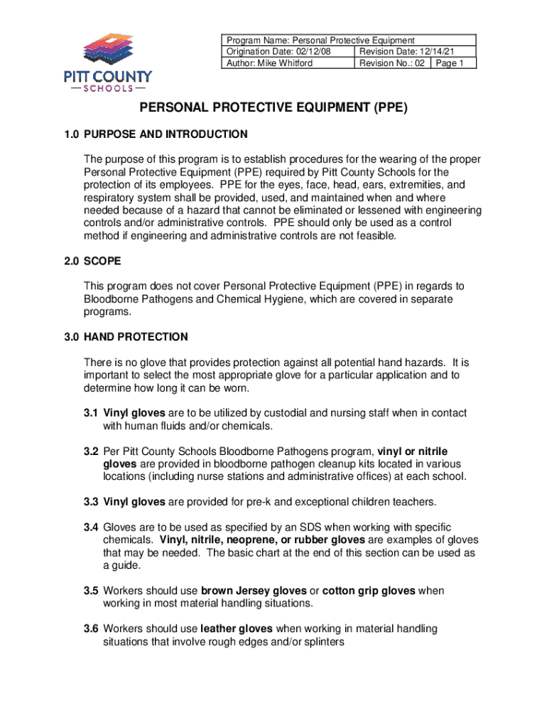 Fillable Online Program Name: Personal Protective Equipment Fax Email ...